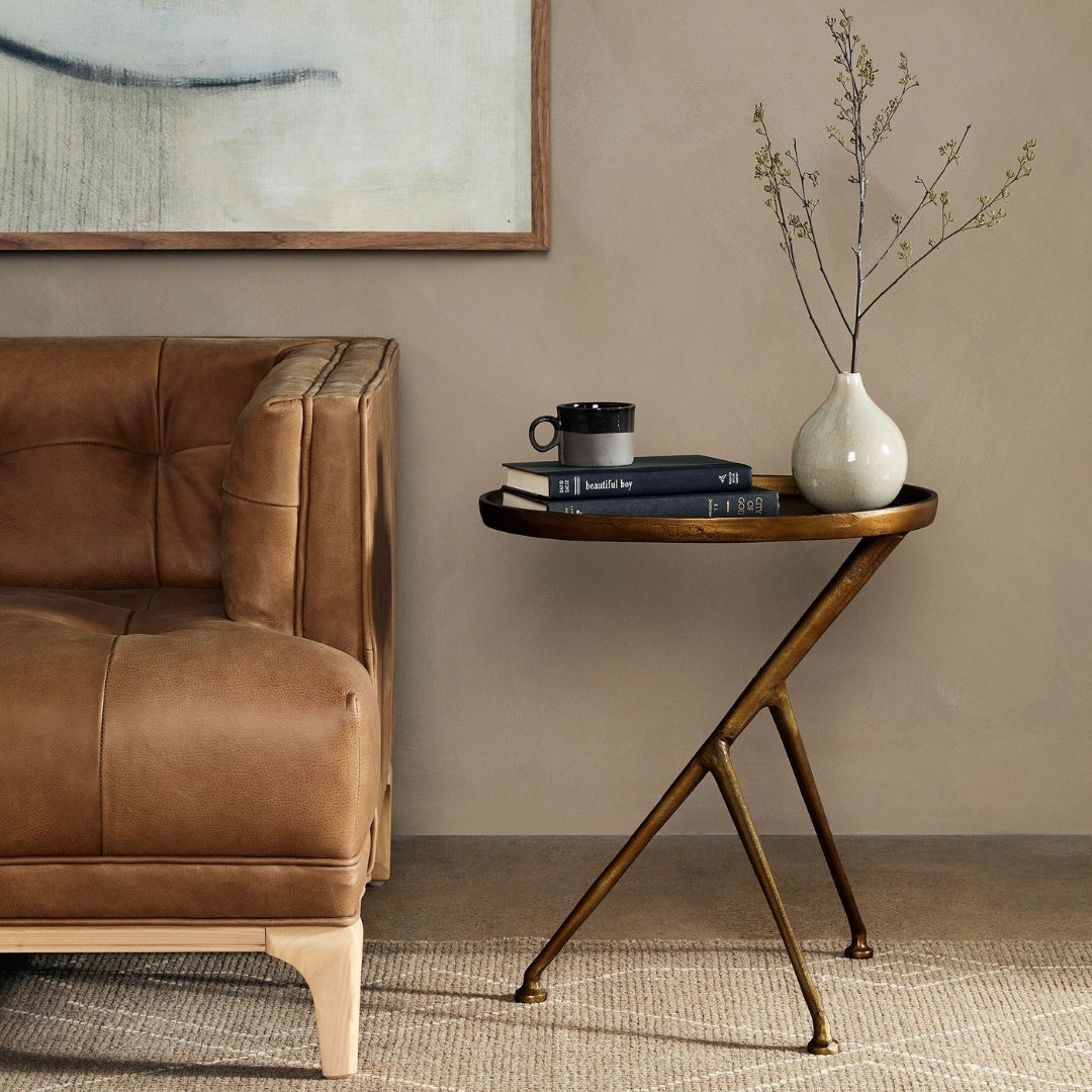 Buy Tri-Leg Vintage Brass Table Online | Spaceven
